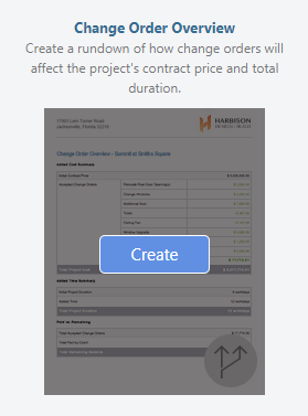 Create a Change Order Overview
