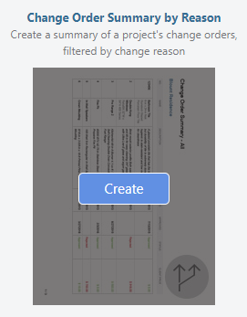 Create a Change Order Summary by Reason