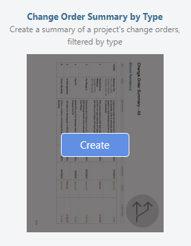 Create a Change Order Summary by Type