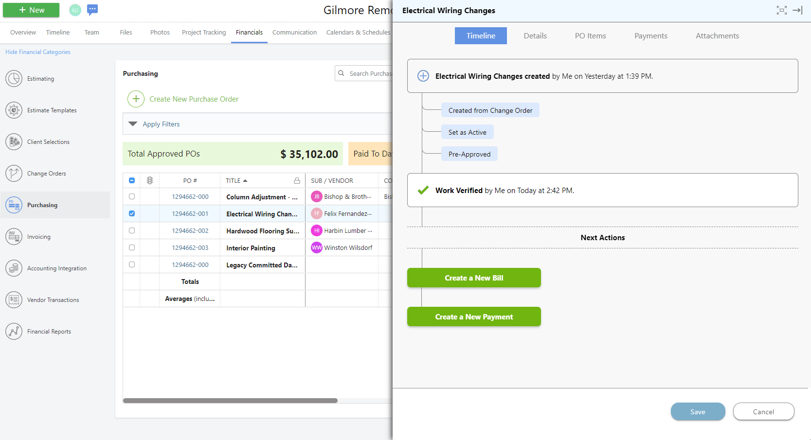 Utilizing Timelines within OnCost™ Purchasing