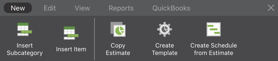 Show/Hide the Estimating Toolbar