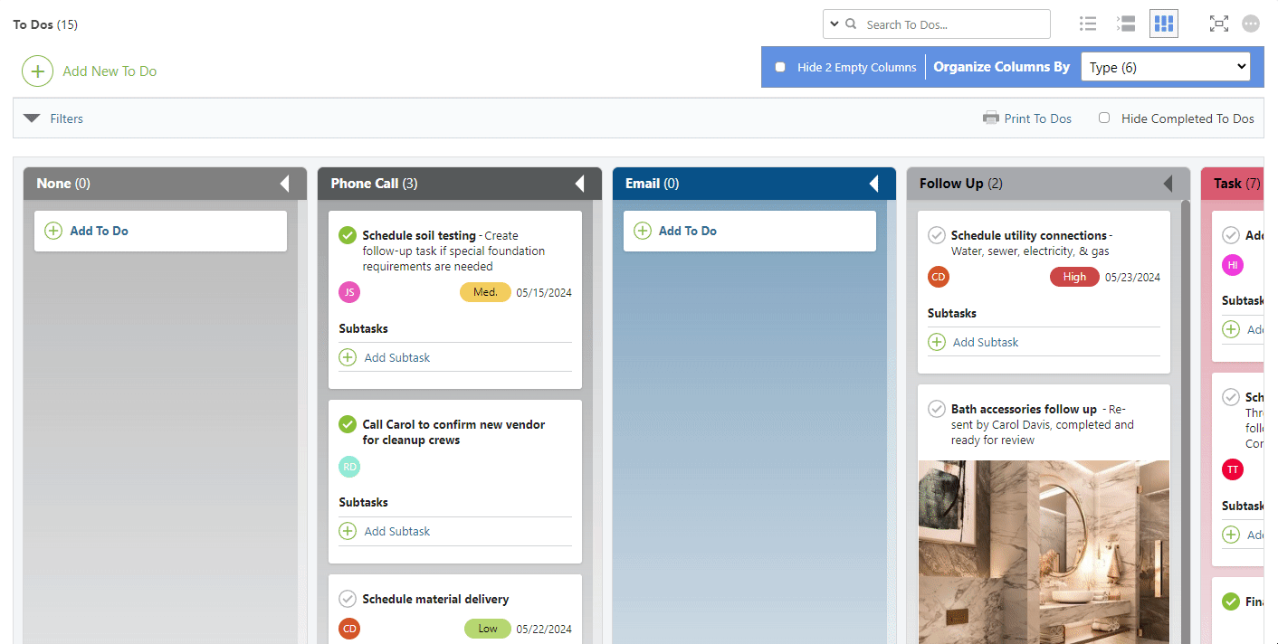 Managing To Dos Via Board View