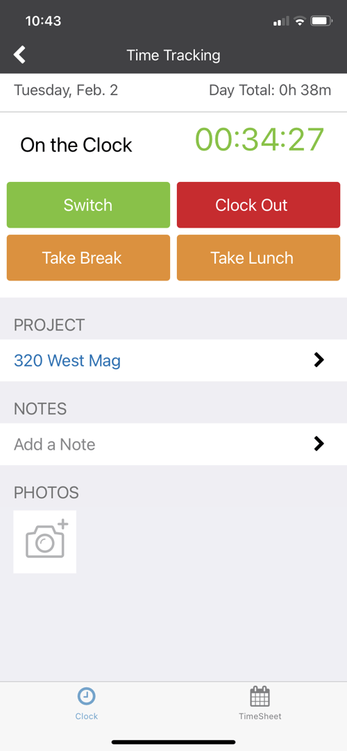 Clock Out Using Time Tracking