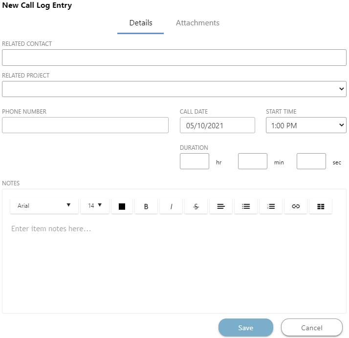 Add A Call Log